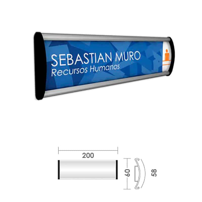 RÓTULO DE PARED CURVO K60 200 X 60 MM. | 311A-70 - Expomex